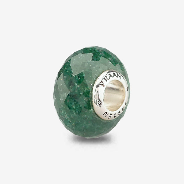 Faceted Mica Quartz Rondelle Chrome Charms