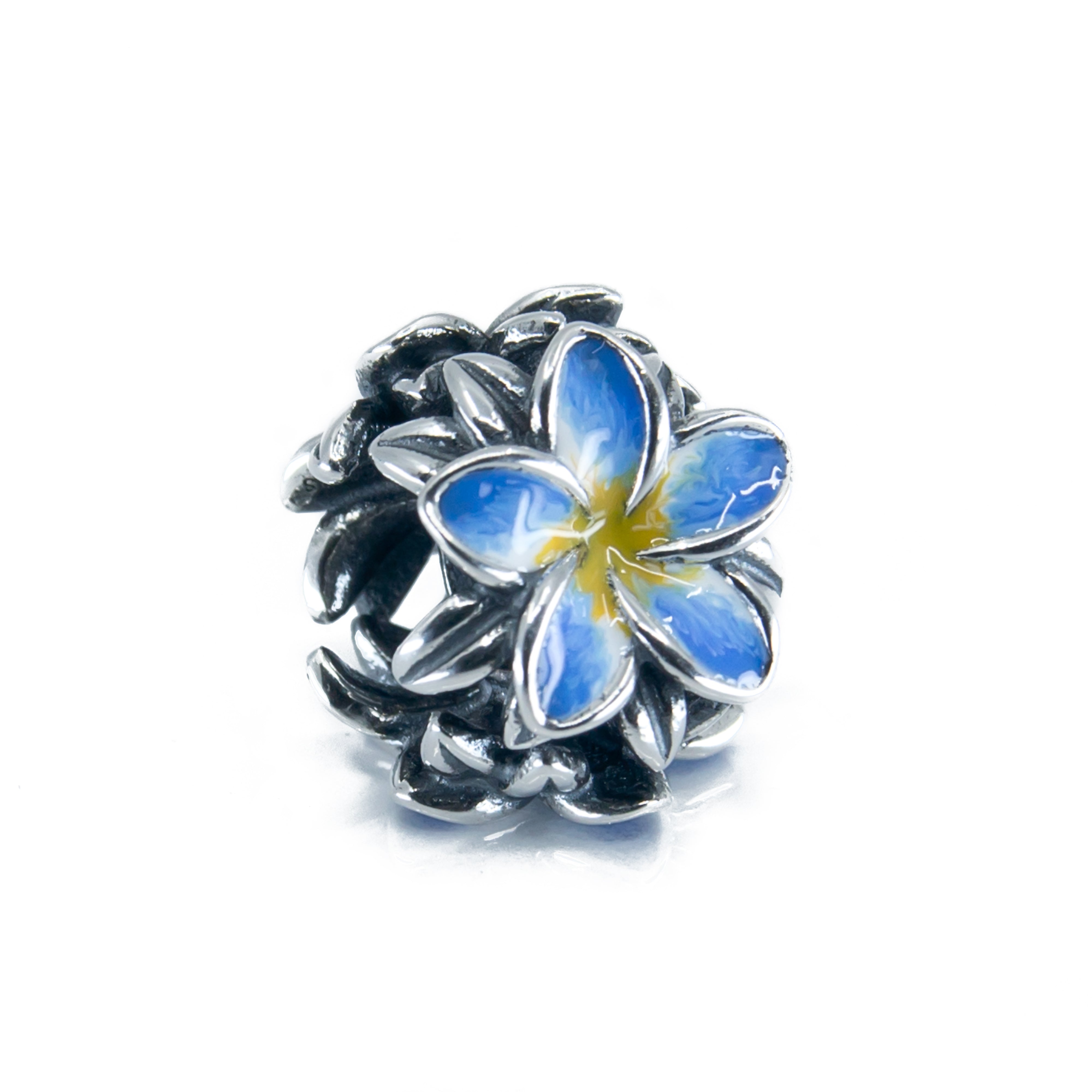 Frangipani Blue & Yellow Flower Charm – Beads Candy Shop