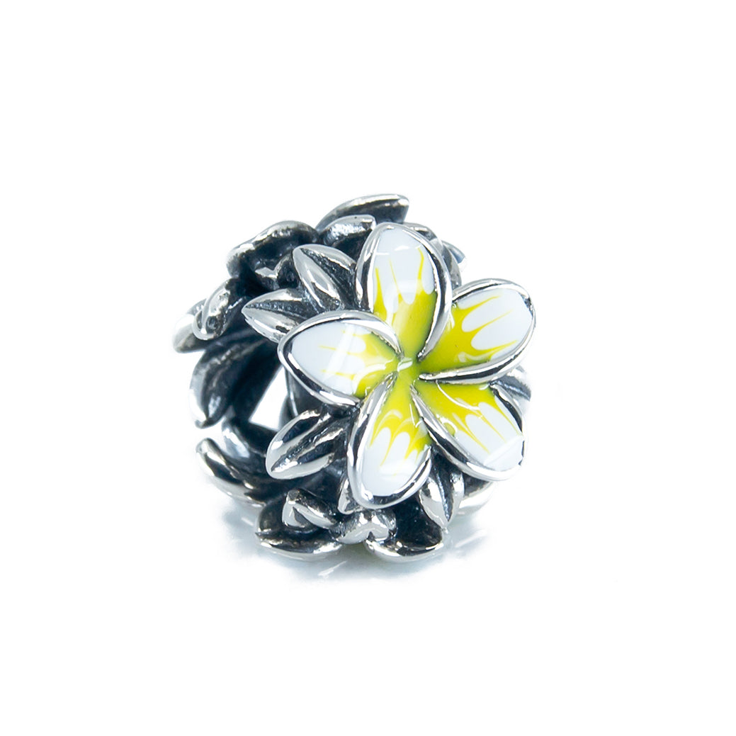 Frangipani Yellow & White Flower Charm – Beads Candy Shop